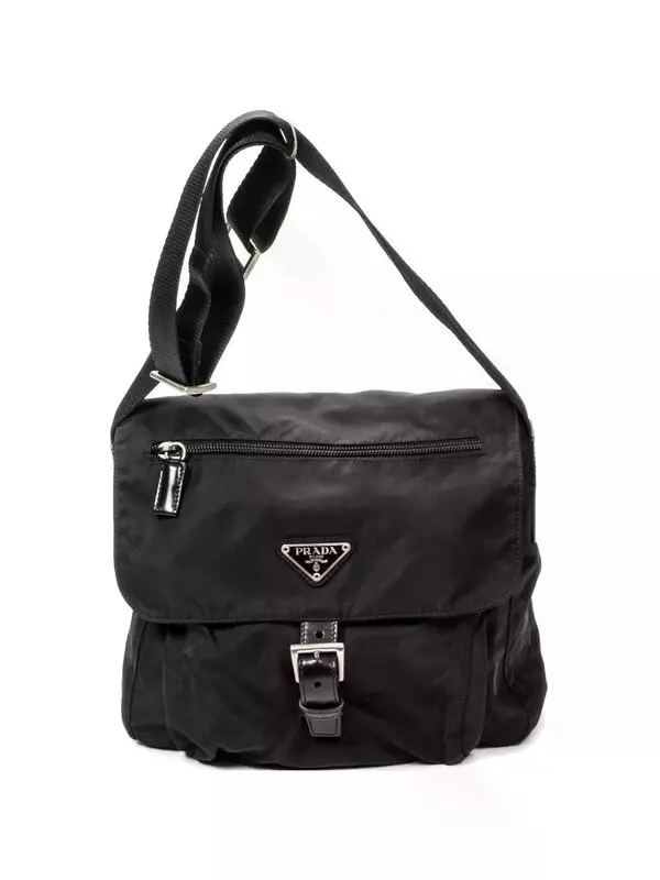 Prada Buckled Shoulder Bag - Black