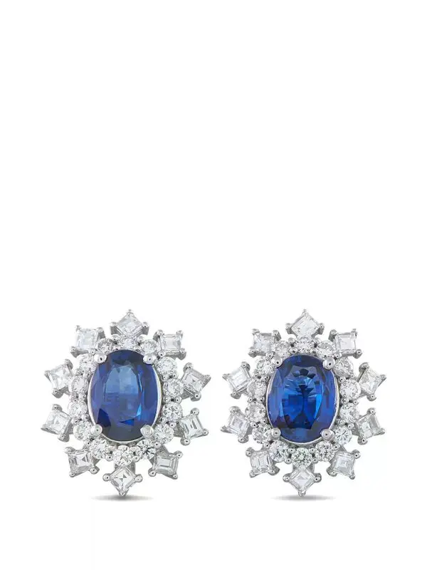LB EXCLUSIVE Sapphire And Diamond Earrings - Silver