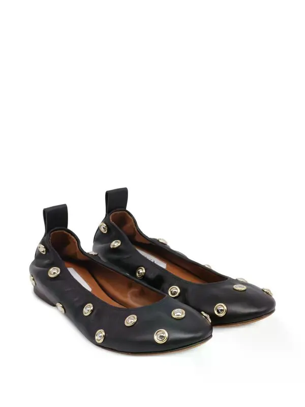 LANVIN Leather Studded Ballet Flats