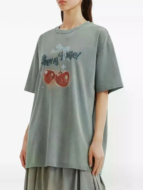B+AB Cherry Print Bow Detail T-shirt
