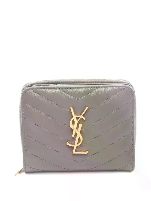 Saint Laurent 2000s Cassandre-logo Bi-fold Wallet - Grey