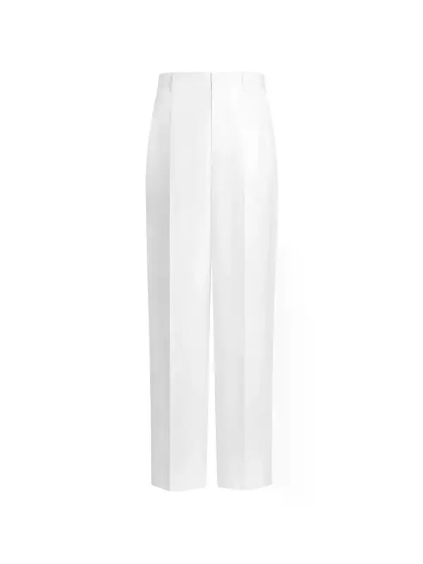 Dolce & Gabbana Linen Trousers With Double Pleat