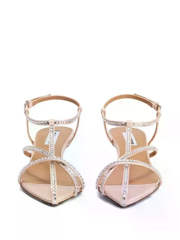 JIL SANDER Crystal-embellished Strappy Kitten Heel Sandals
