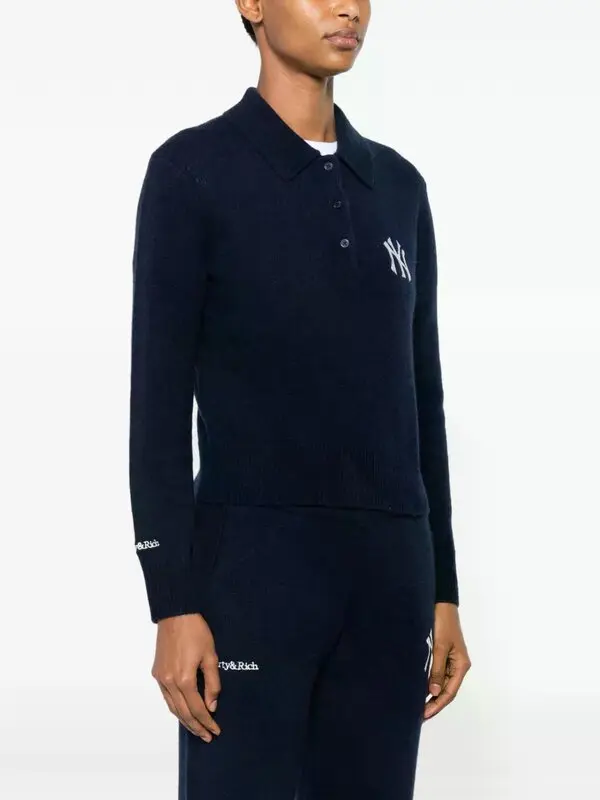 Sporty & Rich Heritage Yankees Embroidered Polo Sweater