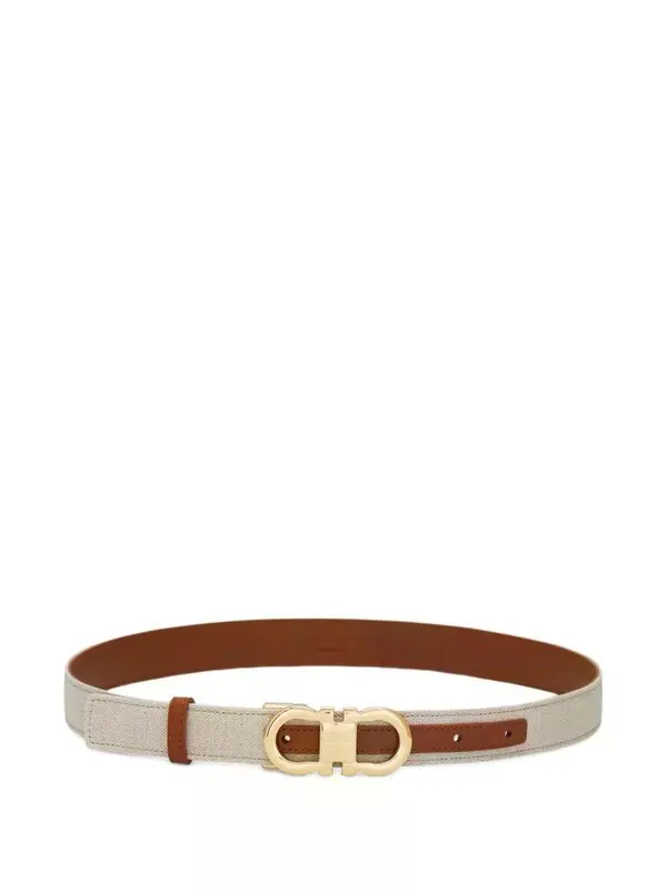 FERRAGAMO Reversible And Adjustable Gancini Belt - Neutrals