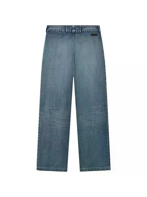 Fear Of God Washed Effect Whiskered Jeans - Blue