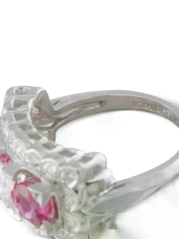 LB EXCLUSIVE Platinum Pink Sapphire And Diamond Ring