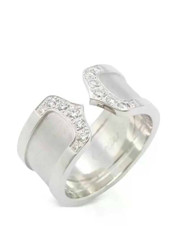 Cartier 18k White Gold Diamond Pavé C2 Ring