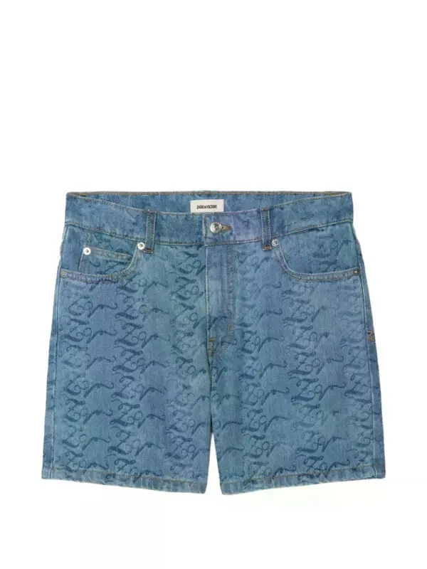 Zadig&Voltaire Sadys Print Denim Shorts - Blue