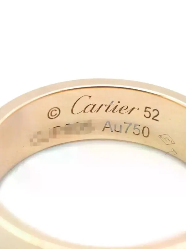 Cartier 18k Rose Gold Engraved Motif Band Ring