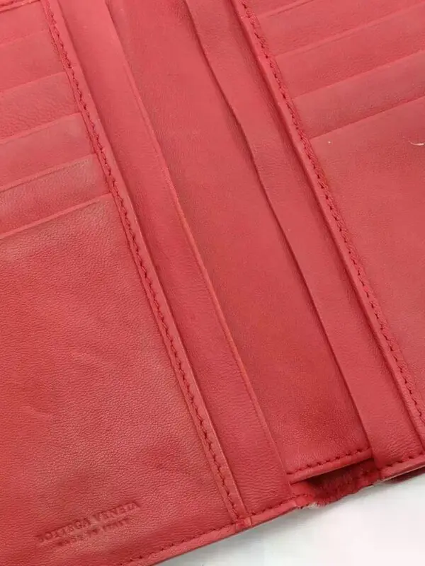 Bottega Veneta 2000s Intrecciato Bi-fold Wallet - Red