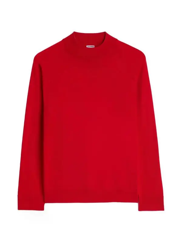 JIL SANDER Wool Mock Neck Sweater
