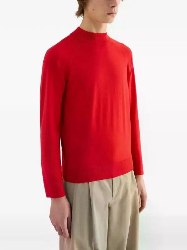 JIL SANDER Wool Mock Neck Sweater