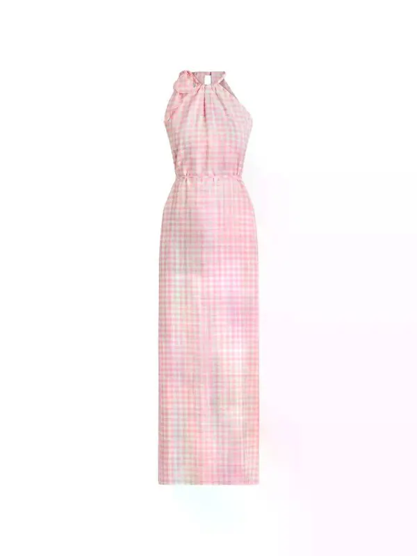 Scanlan Theodore Gingham Check Halterneck Maxi Dress