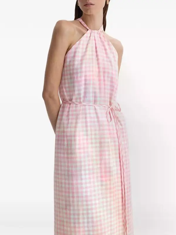 Scanlan Theodore Gingham Check Halterneck Maxi Dress