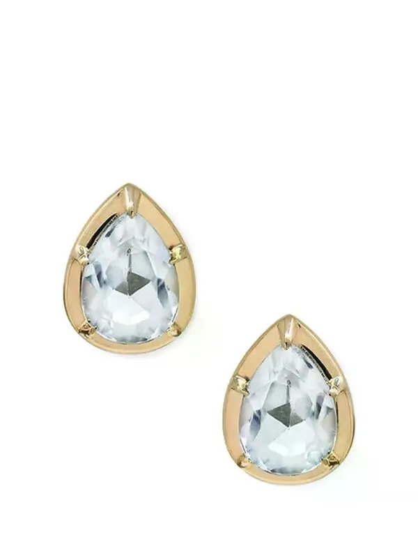 Anzie Mélia Pear Stud Earrings With Clear Topaz