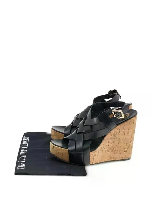 Tory Burch 125mm Leather Wedge Sandals