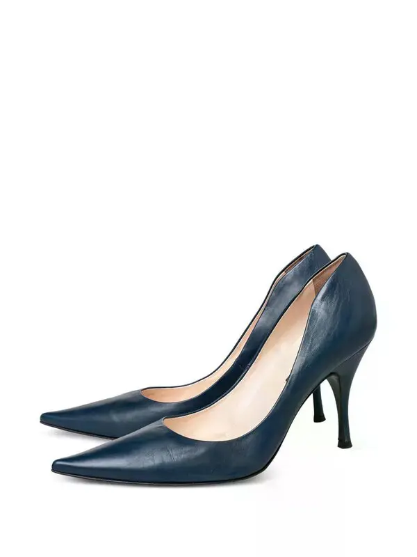 SERGIO ROSSI Leather Heeled Pumps - Blue