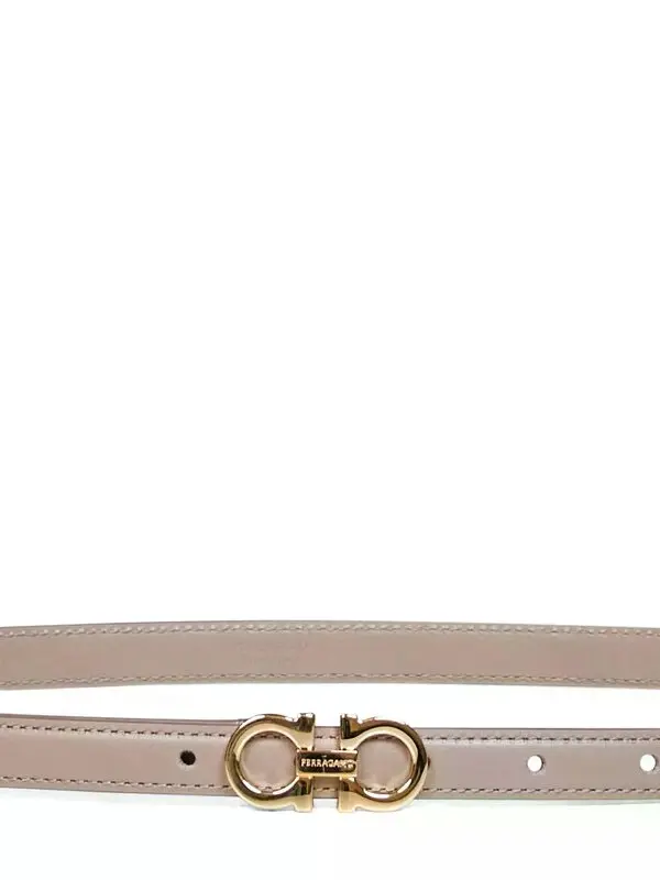 FERRAGAMO Gancini Buckle Leather Belt - Neutrals