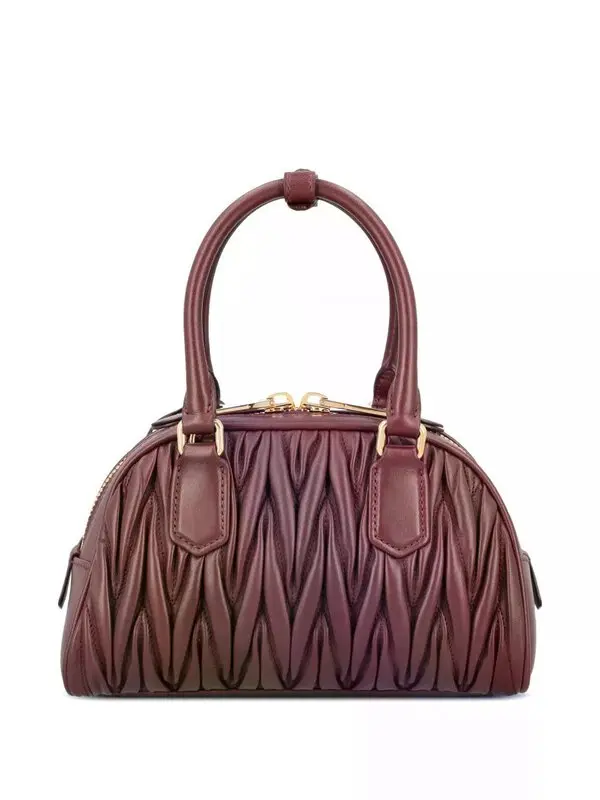 Miu Miu Matelassé Leather Shoulder Bag - Brown