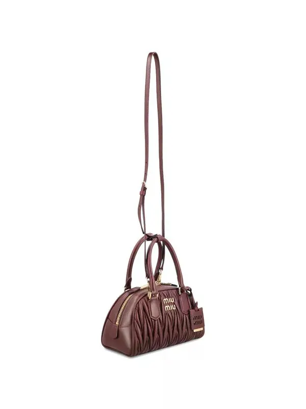 Miu Miu Matelassé Leather Shoulder Bag - Brown