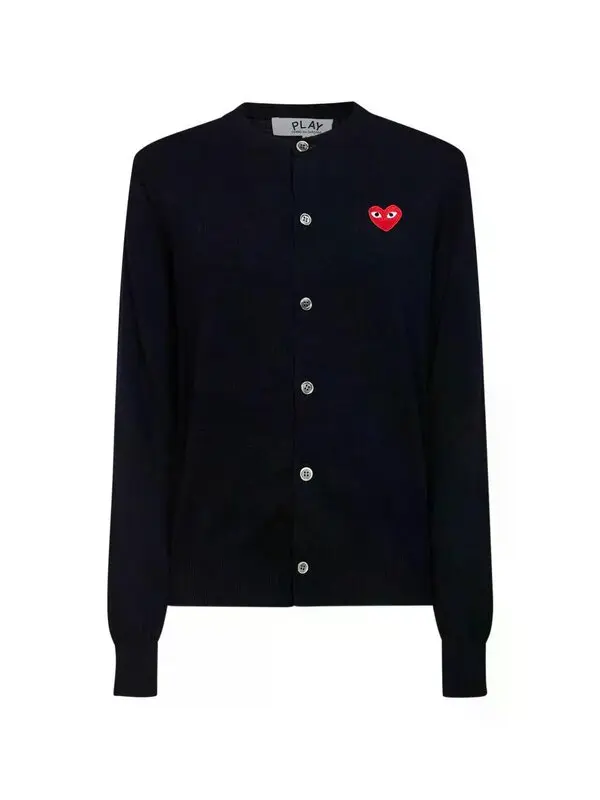 Play Comme Des Garcon Heart Appliqué Cardigan