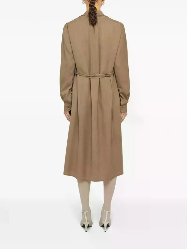 JIL SANDER Straight-point Collar Wool Midi Dress
