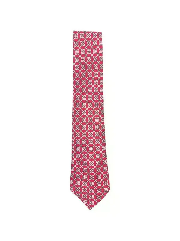 Hermès 2000s Geometric-print Tie - Red