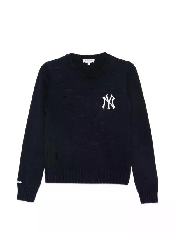 SPORTY & RICH Yankees Embroidered Sweater - Blue