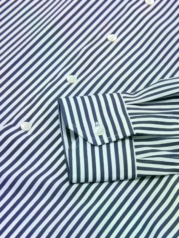 TRAIANO MILANO Radical Striped Shirt - Blue