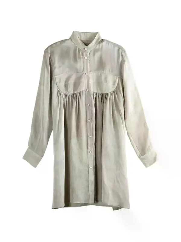 UMA WANG Gathered Long-sleeve Mini Dress - Grey