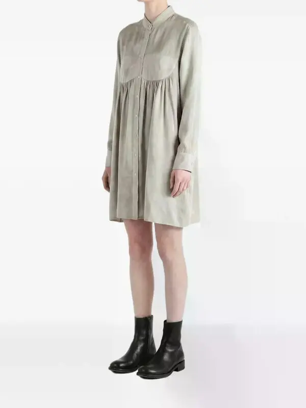 UMA WANG Gathered Long-sleeve Mini Dress - Grey