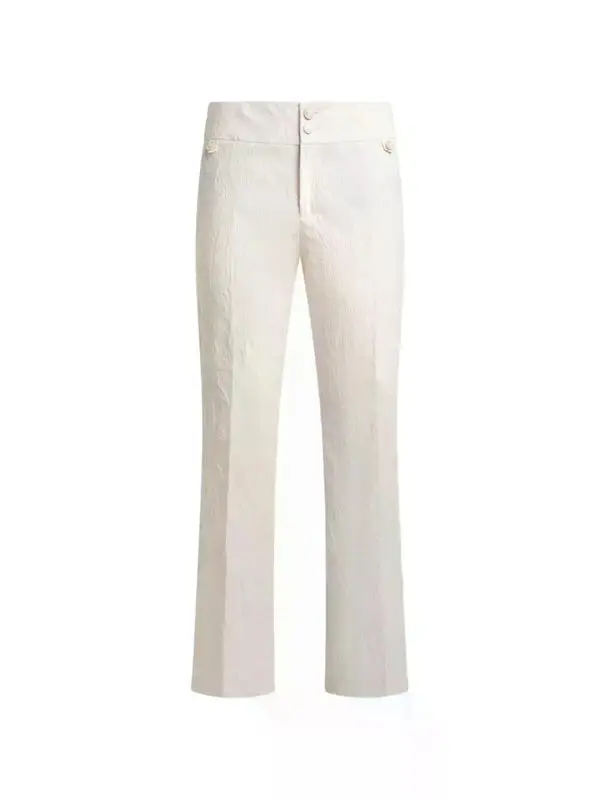 Etro Jacquard Straight-leg Trousers With Lace Trim