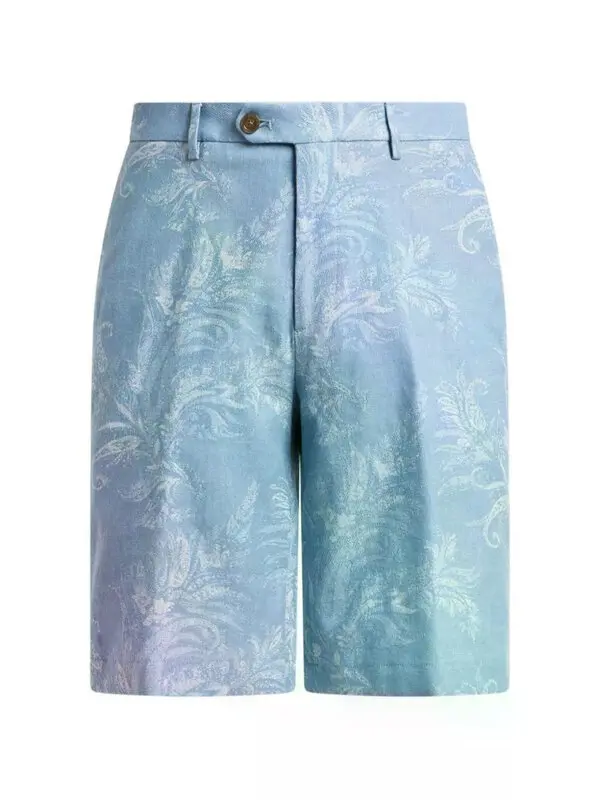 Etro Jacquard Motif Denim Shorts