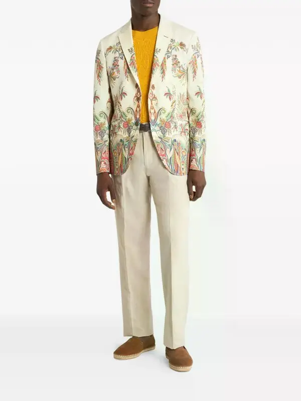 Etro Floral-print Single-breasted Blazer