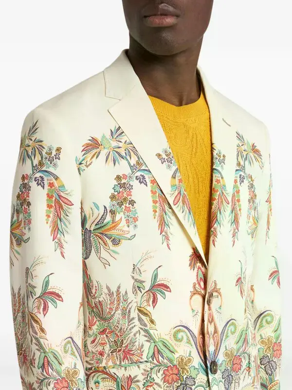 Etro Floral-print Single-breasted Blazer