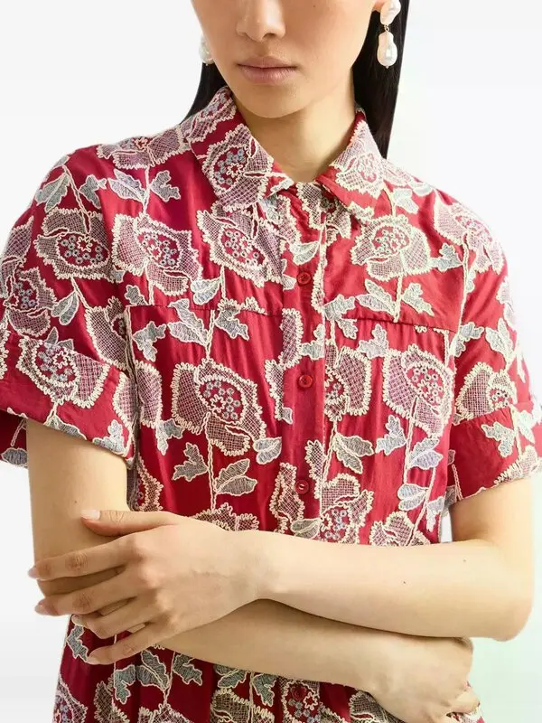 Erdem Floral Embroidered Shirt Dress
