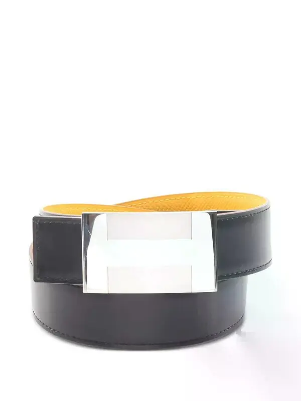 Hermès H Plate Reversible Belt - Black