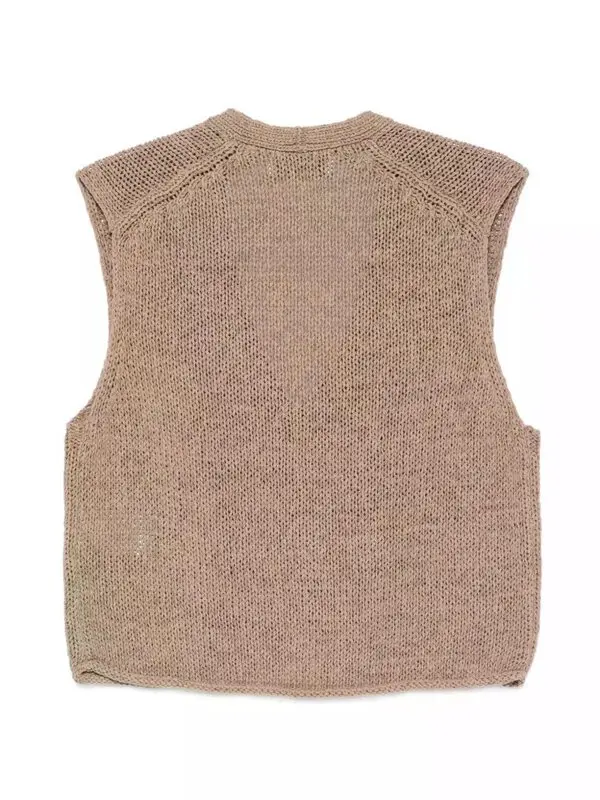 Marc O'polo Knitted Button-up Gilet - Brown