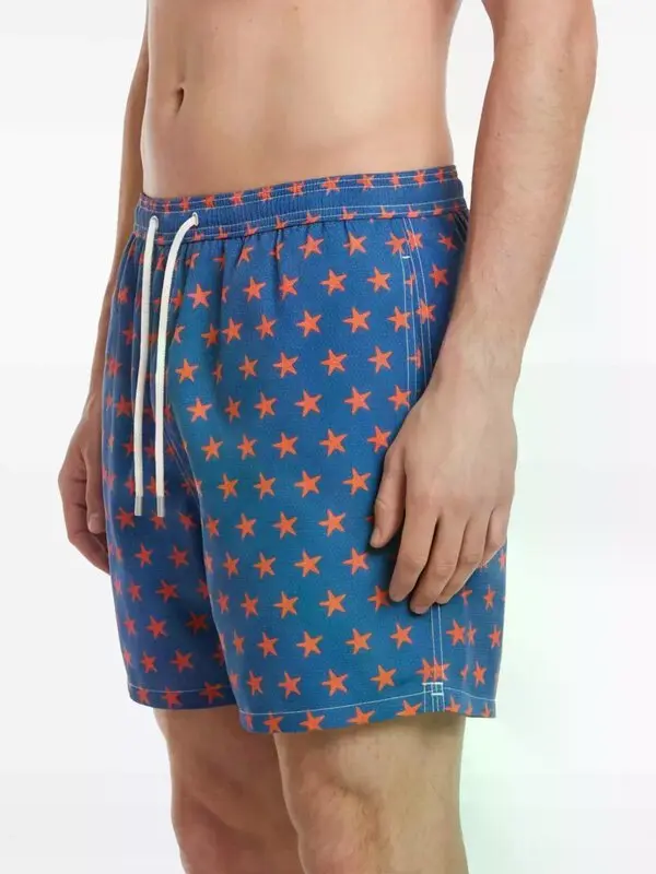 MC2 SAINT BARTH Drawstring Swim Shorts With Starfish Print - Blue