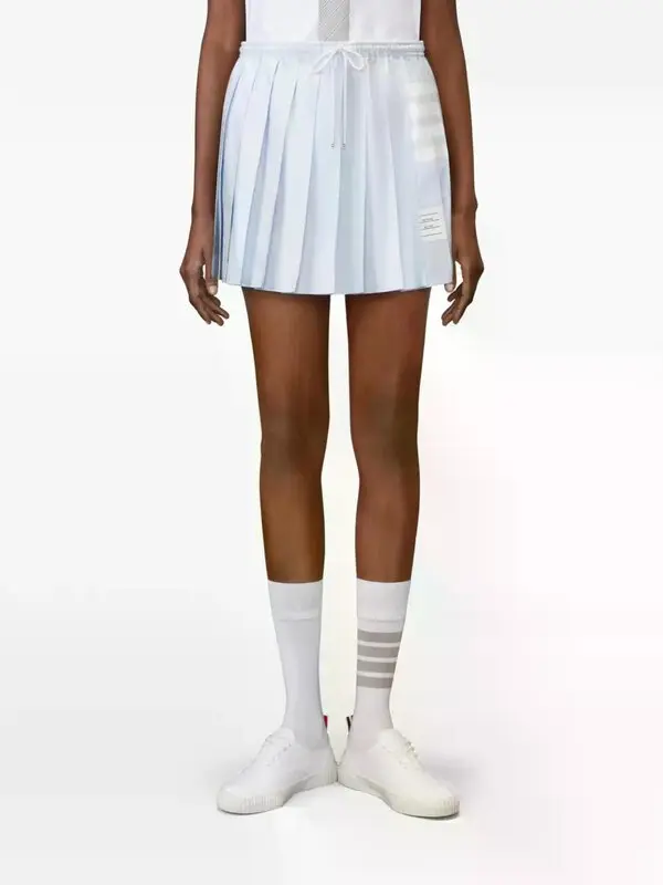 Thom Browne Pleated Mini Skirt With 4-bar Stripe Detail
