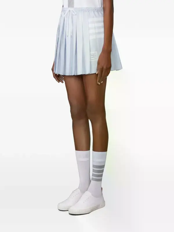 Thom Browne Pleated Mini Skirt With 4-bar Stripe Detail