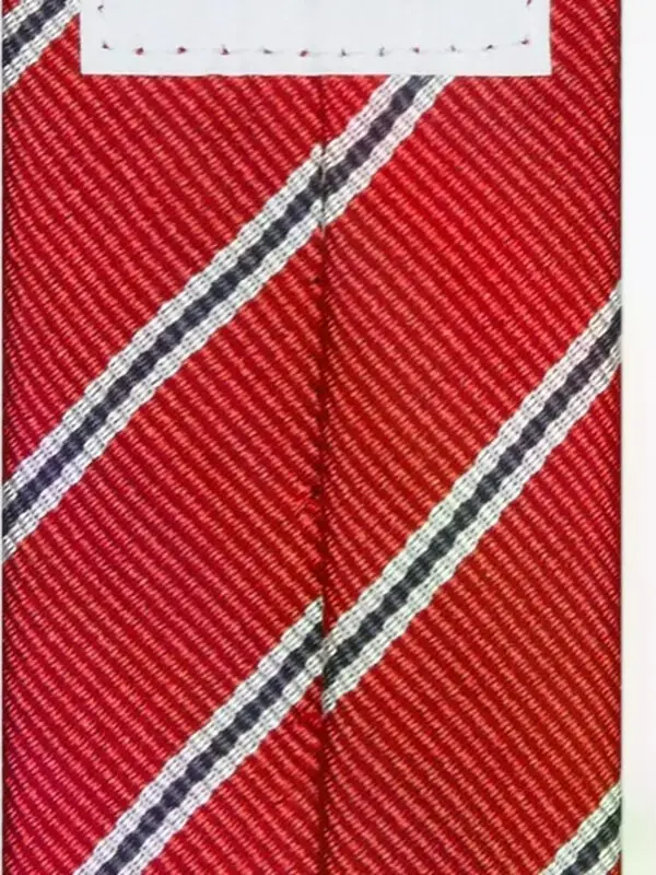 Thom Browne Diagonal Stripe Silk Neck Tie - Red