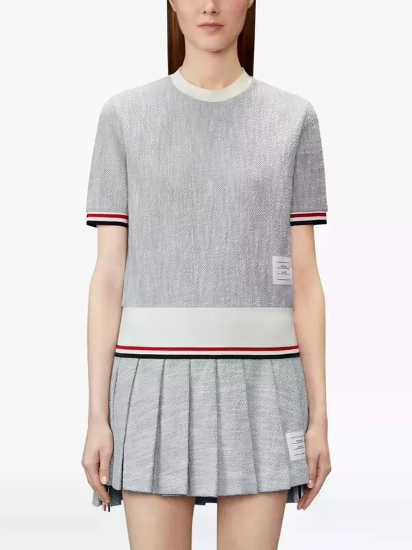 Thom Browne Cotton-tweed Rwb-stripe T-shirt