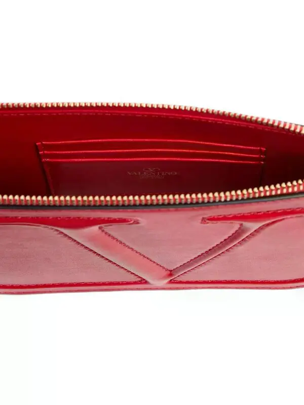 Valentino Garavani Vlogo Walk Calfskin Pouch - Red