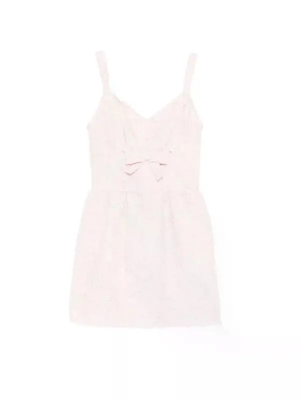 SHUSHU/TONG Bow-detail Tweed Dress - Pink