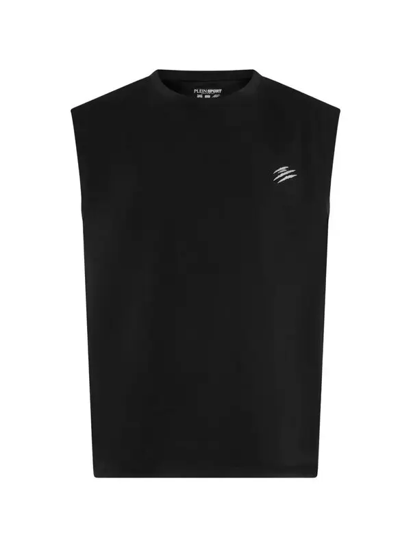 PLEIN SPORT Chrome Scratch Tank Top - Black