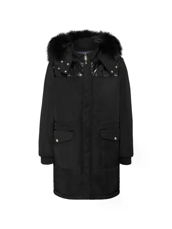 BILLIONAIRE Python-trimmed Fur-hooded Parka