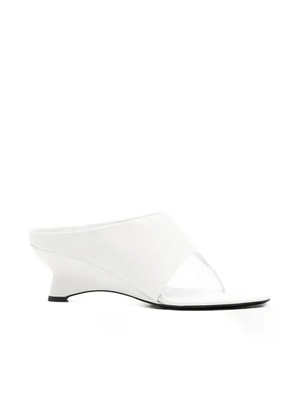 Khaite Thong Wedge Sandals - White