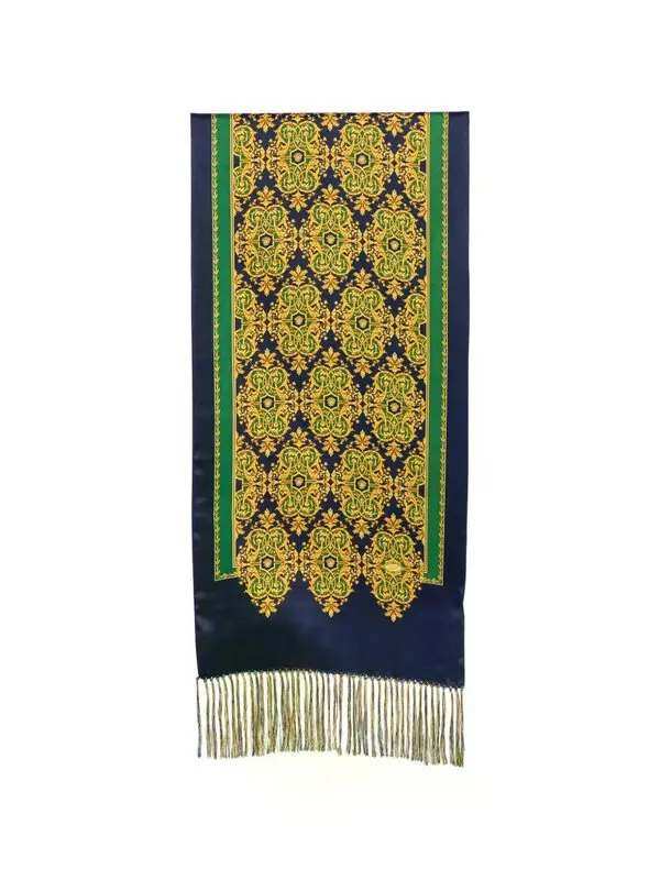 Versace 2000s Medusa Barocco-print Scarf - Blue